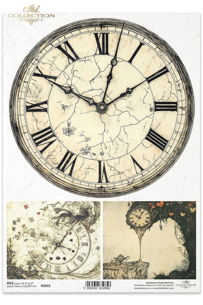 Rice paper R2623 * clock, clocks