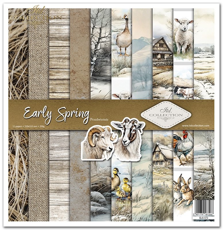 Set of scrapbooking papers - SLS-073 Early Spring * views, landscape ...