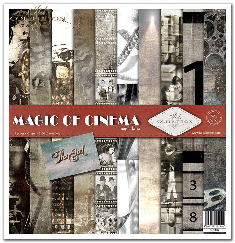 Set of scrapbooking papers - SLS-032 'Magic of Cinema' famous actresses ...