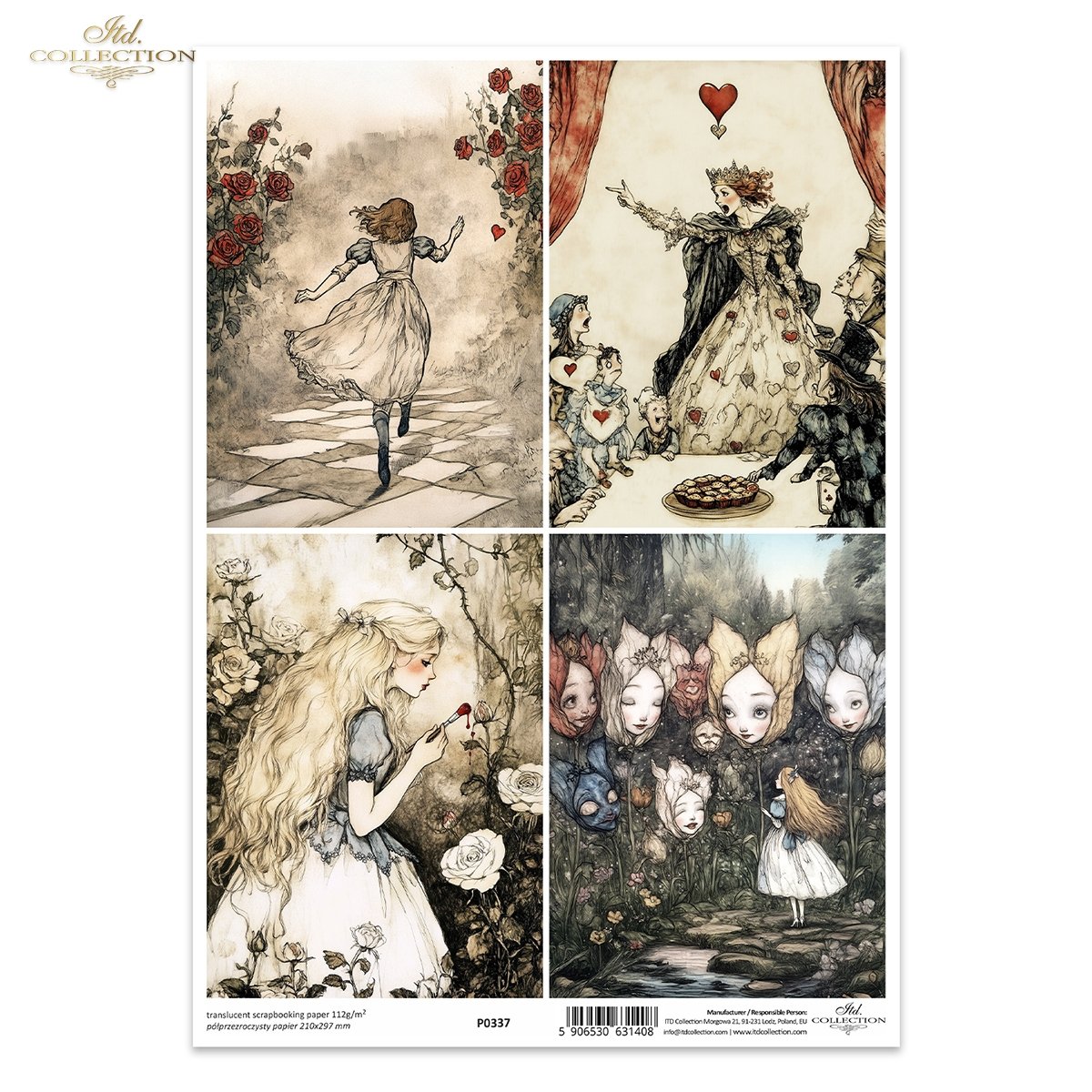 translucent scrapbooking paper P0337 Alice's Magic - A tale of a world ...