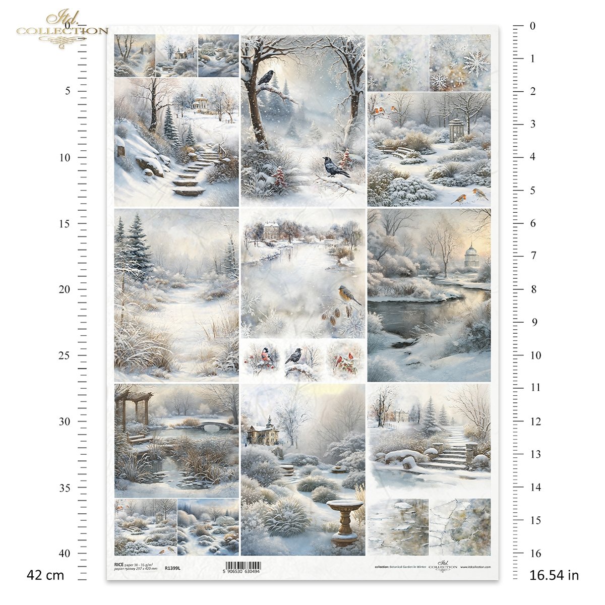 Rice paper A3 R1399L - Botanical Garden in Winter * winter scenery ...