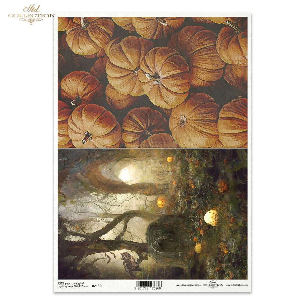 Rice paper R2130*Series - Halloween - dark forest, ghosts, pumpkins ...