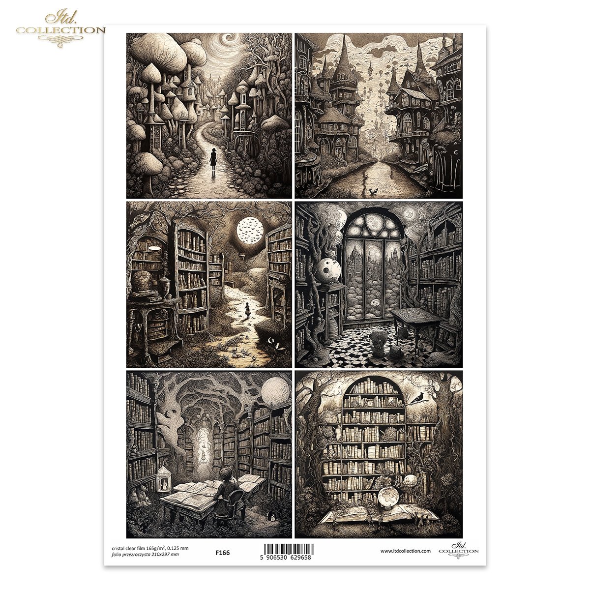folia przezroczysta F166 mroczny krajobraz, tajemnicze scenerie, bajka ...