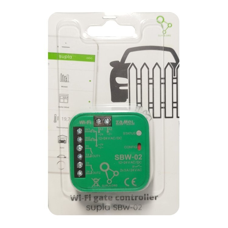 STEROWNIK BRAMOWY Zamel Supla WIFI SBW-02 - 2-KANAŁOWY interfejs Wi-Fi ...