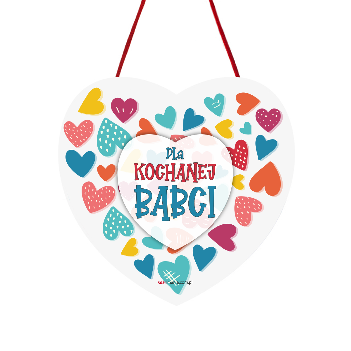 Drewniana tabliczka owal wzbogacona lakierem UV z napisem "Dla Kochanej Babci". 12x12 cm ...